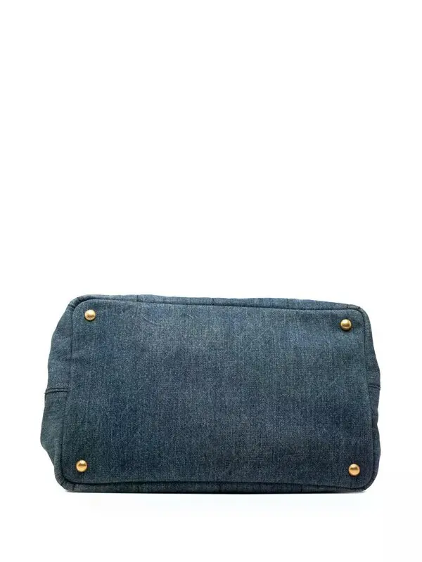 Prada 2013-2026 Denim Canapa Logo Tote Satchel