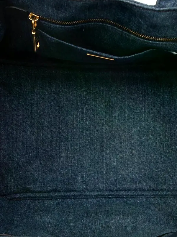Prada 2013-2026 Denim Canapa Logo Tote Satchel