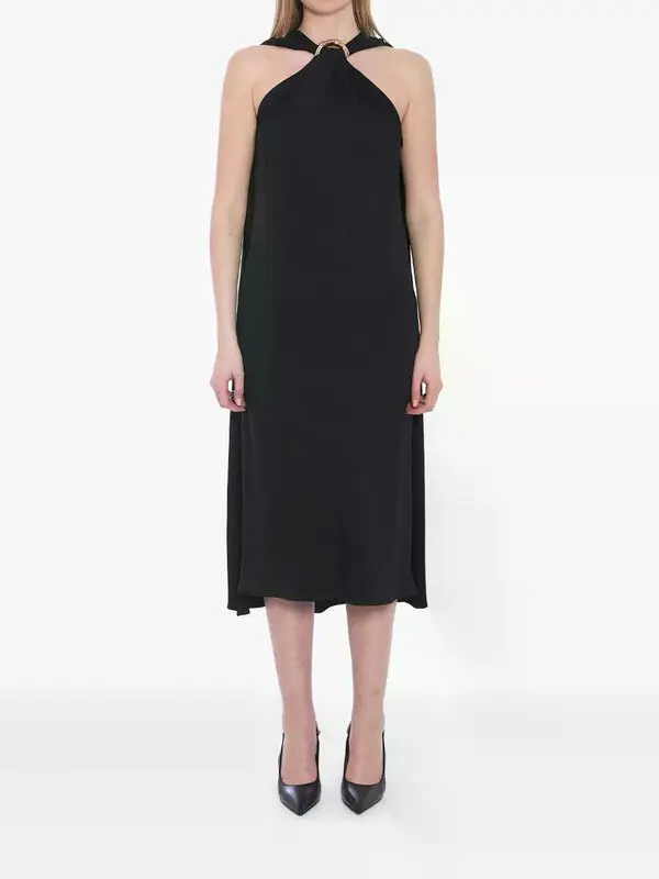 Gucci Halter-neck Cape Midi Dress - Black