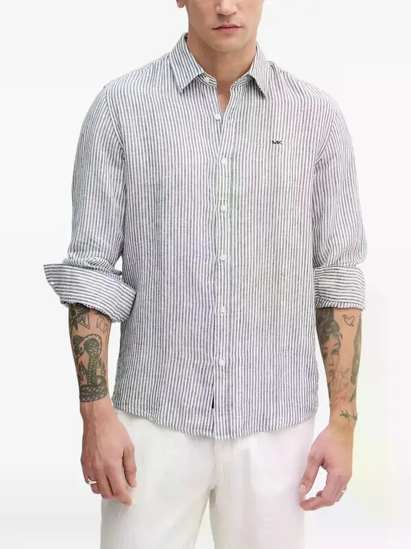 Michael Kors Striped Linen Shirt - White
