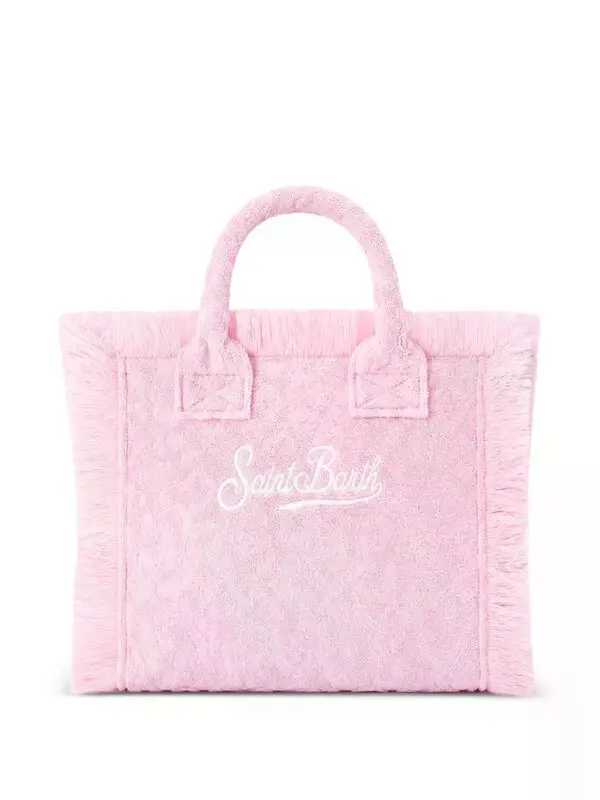 MC2 SAINT BARTH Leopard-embossed Fringed Mini Tote Bag