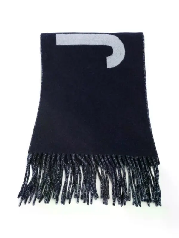 Jacquemus Logo-embellishment Fringed Scarf - Blue