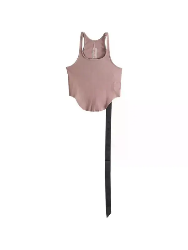 Rick Owens Curved-hem Cropped Tank Top - Brown