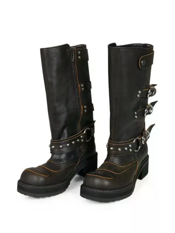 VACANT ARCHIVE Ivan Buckle-strap Mid-calf Boots