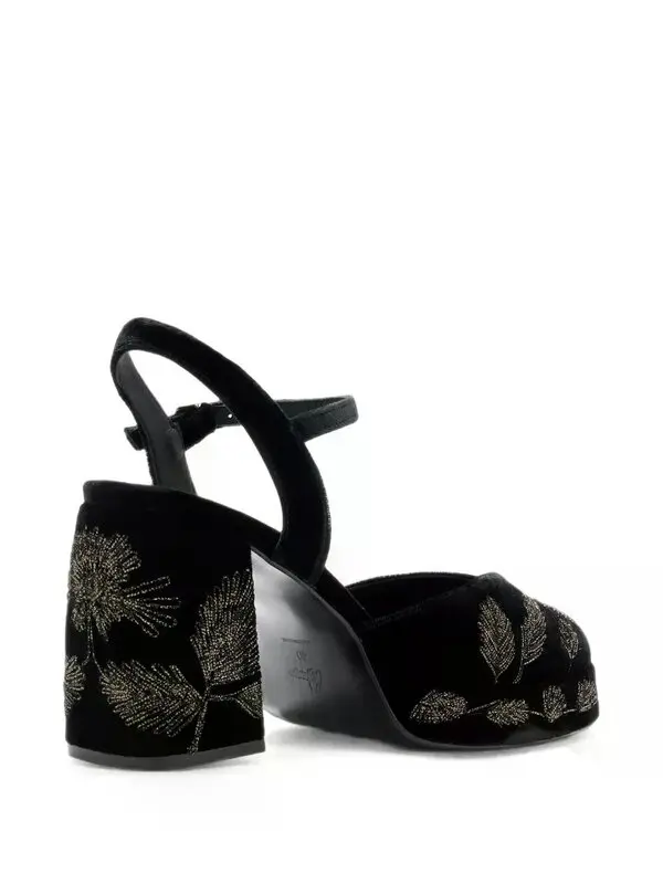 CastaÑer Embroidered Velvet Pumps