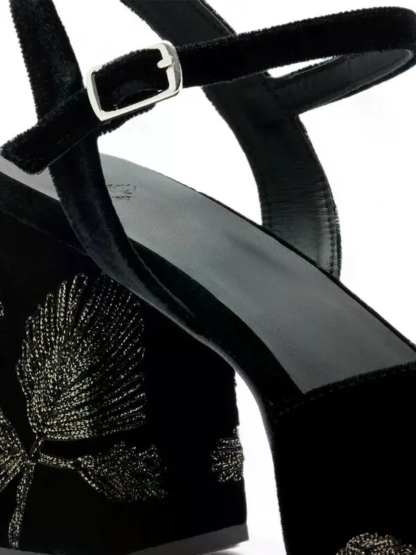 CastaÑer Embroidered Velvet Pumps