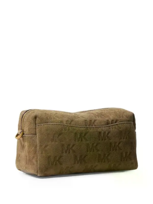 Michael Kors Monogram Debossed Suede Crossbody Bag - Green