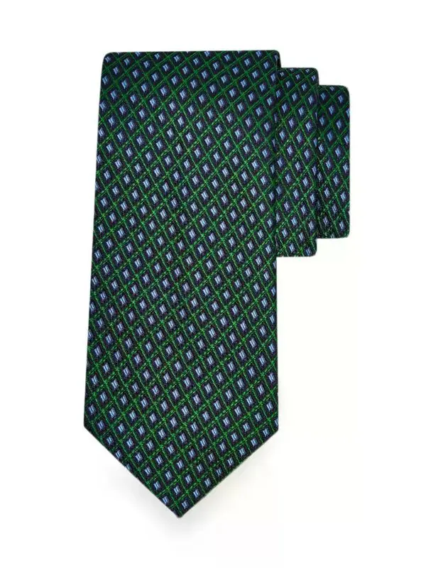 FERRAGAMO Jacquard Tie Infinite Inspirations - Green