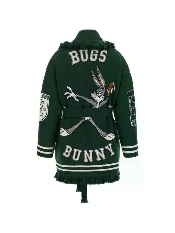 Alanui X Looney Tunes Sporty Bugs Bunny & Sylvester Jacquard-knit Cardigan - Green