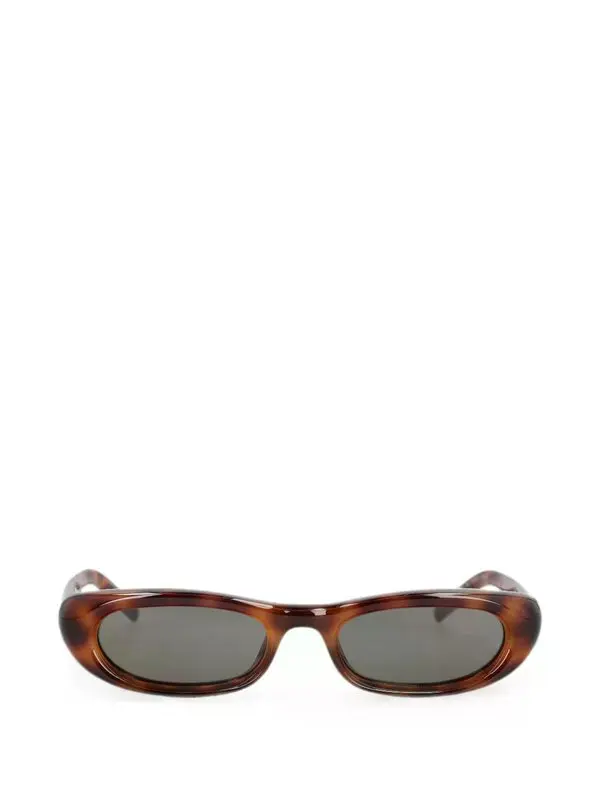 Saint Laurent Shade Plump Oval-frame Sunglasses - Brown
