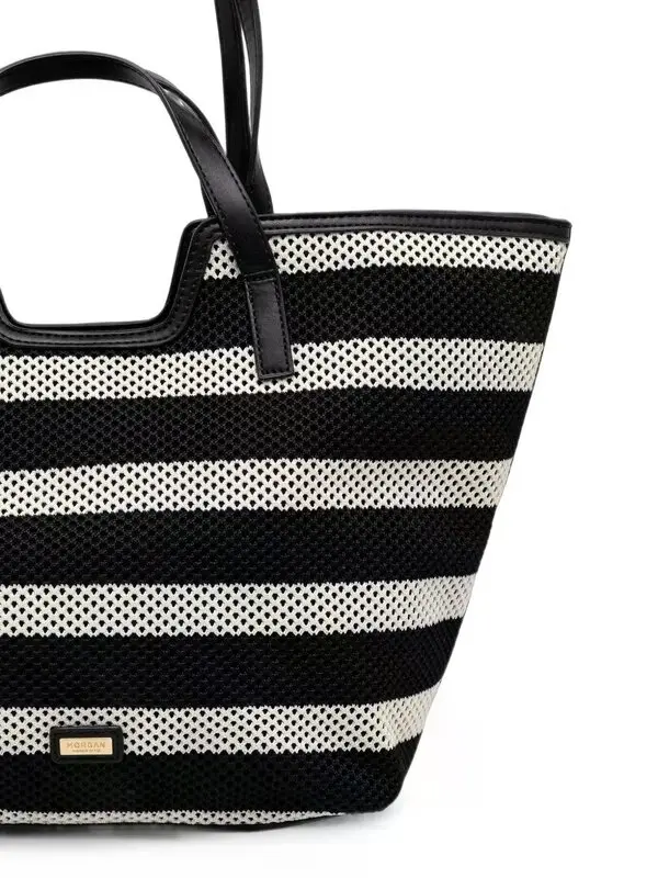 MORGAN Striped Mesh Tote Bag