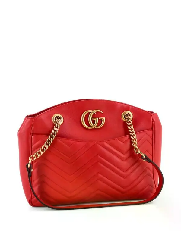 Gucci Gg Marmont Matelassé Shoulder Bag - Red