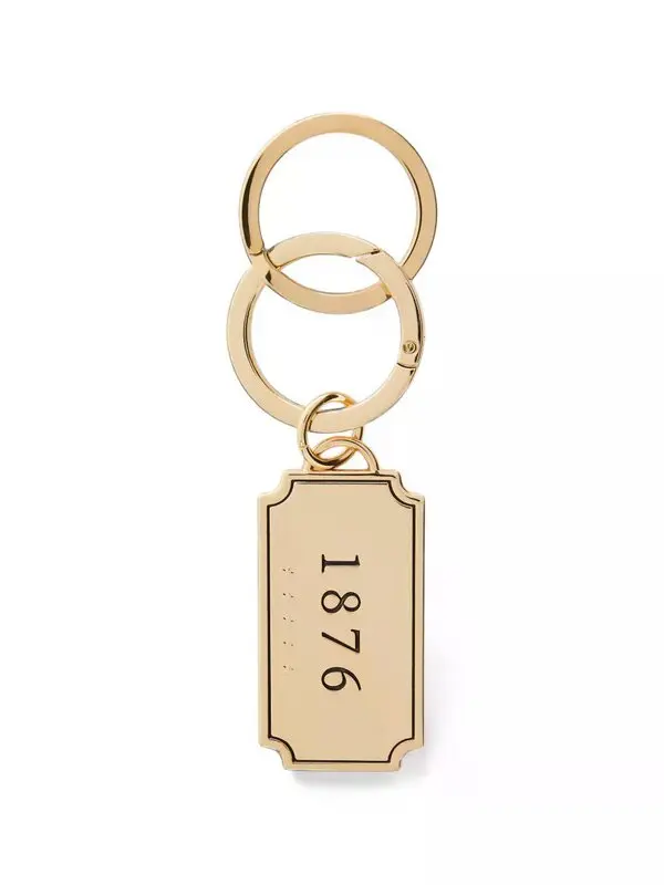 LANCEL 1876 Plaque Keyring - Gold
