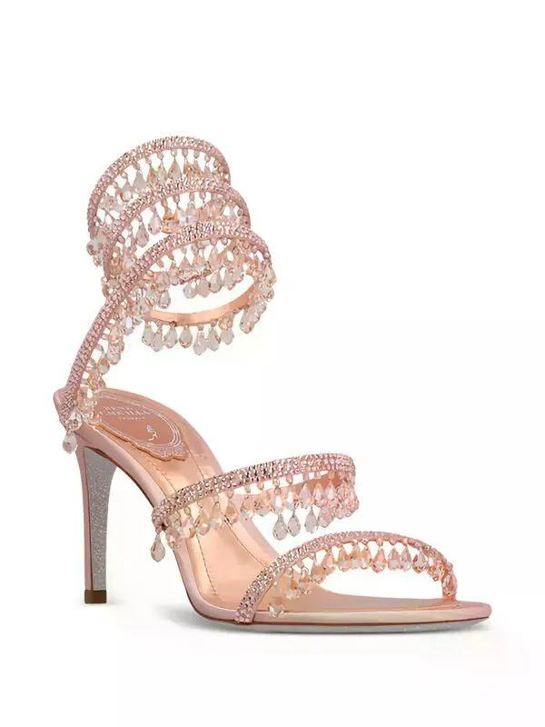 Rene Caovilla Cleo Crystal-embellished Sandals - Pink