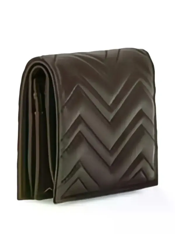 Gucci Gg Marmont Chevron-quilted Wallet - Brown