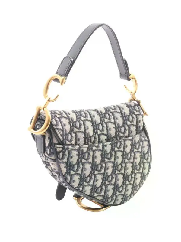 Dior 2015-2026 Mini Oblique Canvas Saddle Bag Satchel