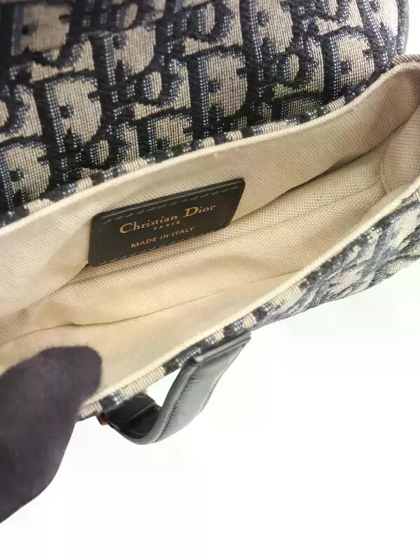 Dior 2015-2026 Mini Oblique Canvas Saddle Bag Satchel