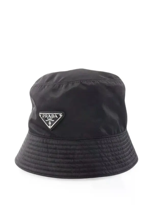Prada 2000s Re-nylon Triangle-logo Bucket Hat - Black
