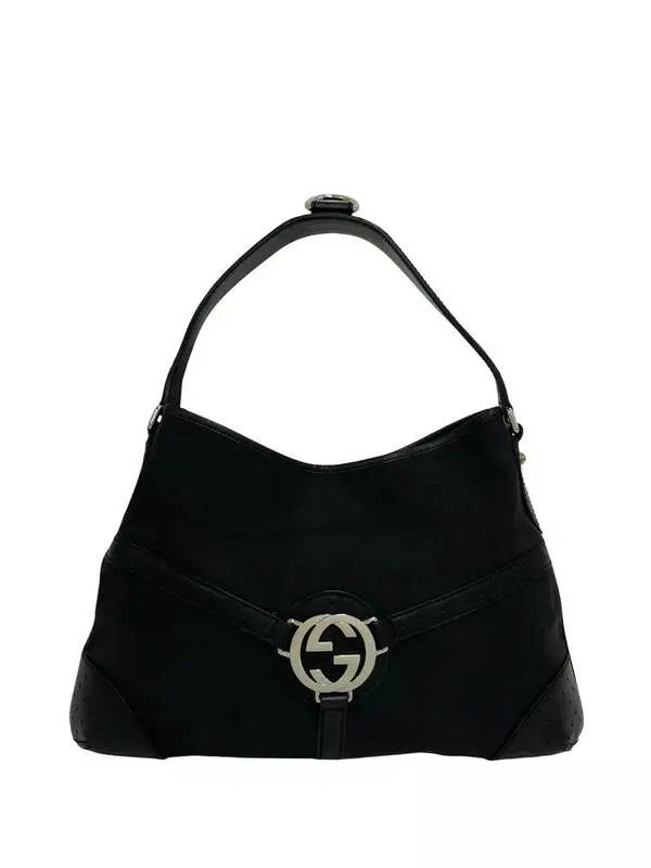 Gucci 2000-2015 Canvas Reins Shoulder Bag - Black