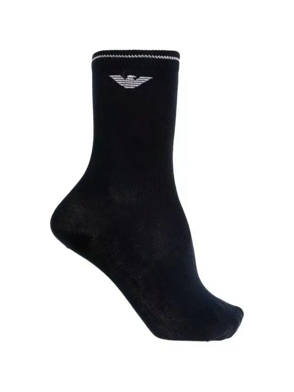 Emporio Armani Logo Embroidered Crew Socks Set Of Three