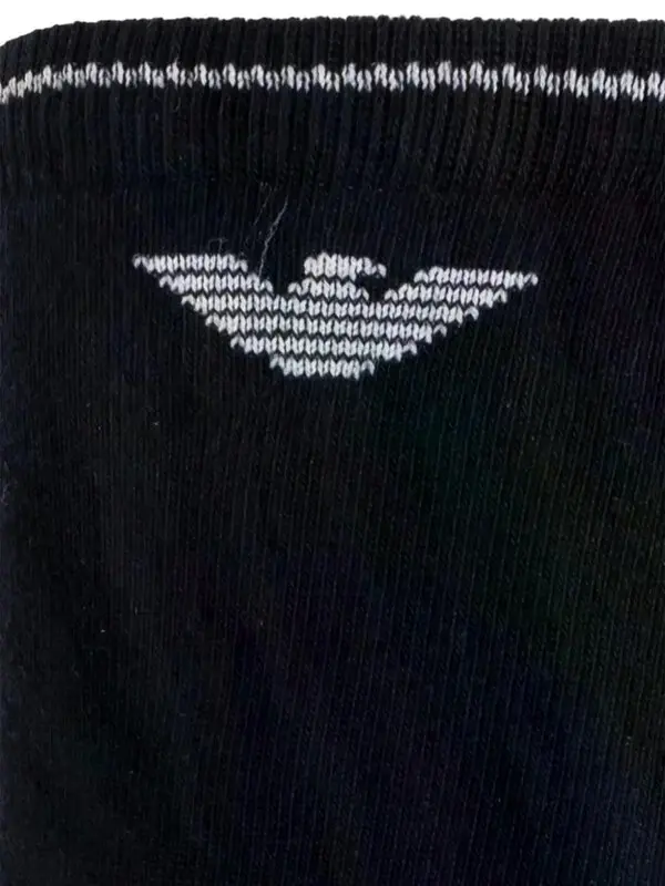 Emporio Armani Logo Embroidered Crew Socks Set Of Three