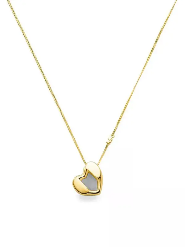Michael Kors Heart-pendant Curb-chain Necklace - Gold