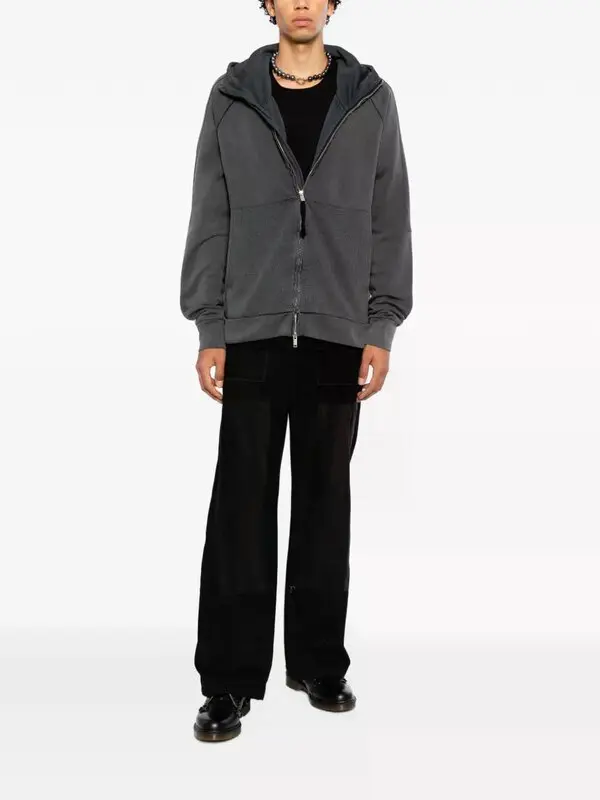 THOM KROM Panelled Hooded Jacket - Grey