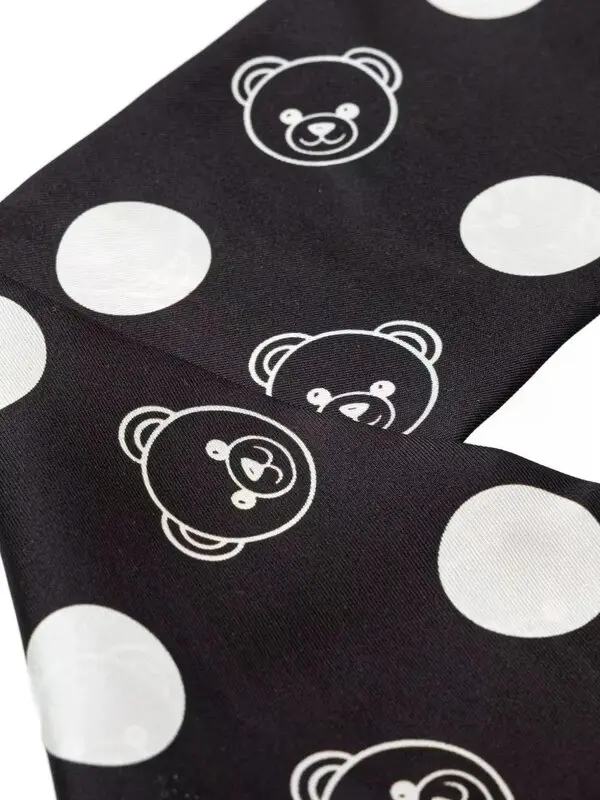 Moschino Teddy Bear-print Polka-dot Scarf