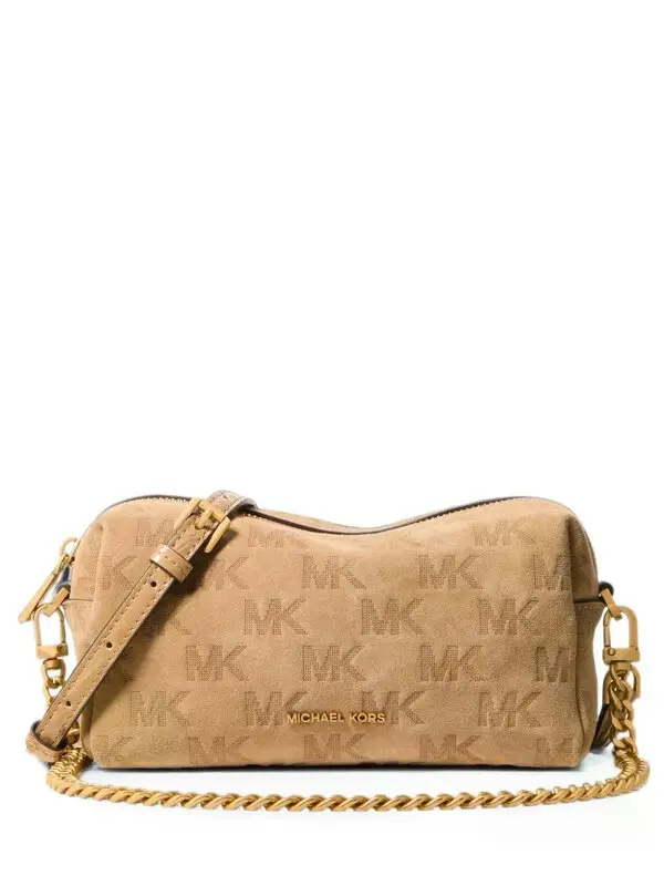 Michael Kors Bryant Small Logo-embossed Suede Convertible Crossbody Bag - Neutrals