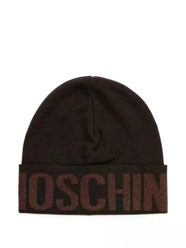 Moschino Logo-embellishment Beanie Hat - Brown