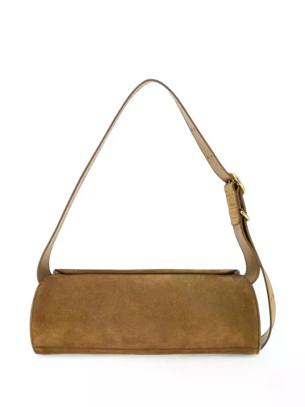 JIL SANDER Small Cannolo Suede Shoulder Bag - Brown