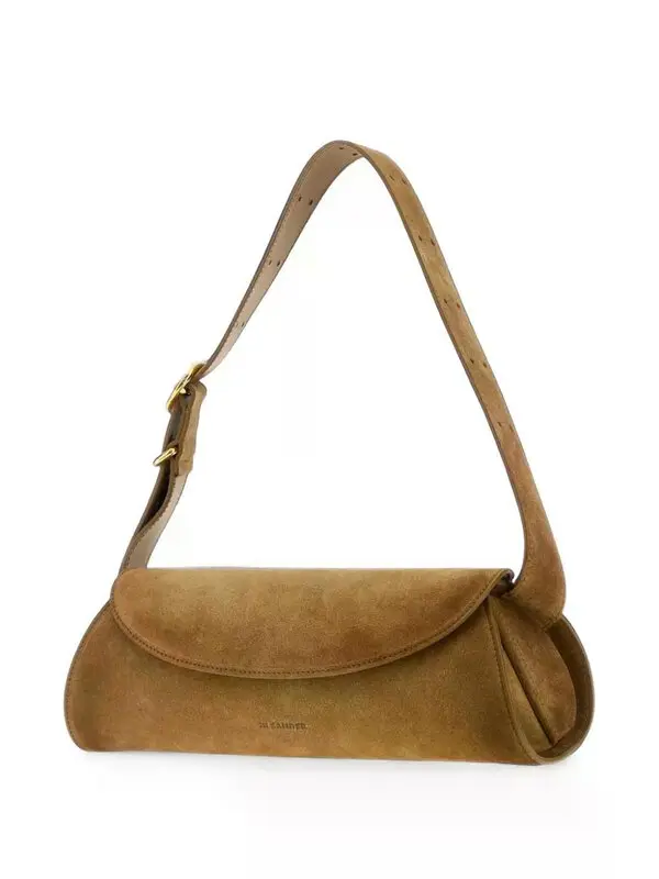JIL SANDER Small Cannolo Suede Shoulder Bag