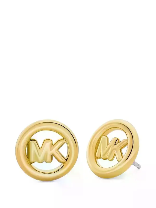Michael Kors Small Logo-charm Stud Earrings - Gold