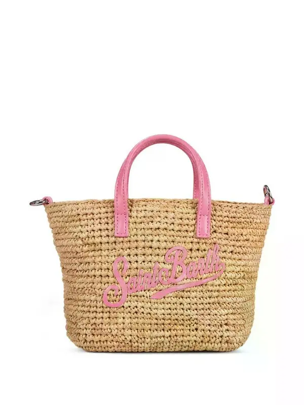 MC2 SAINT BARTH Logo-patch Raffia Tote Bag