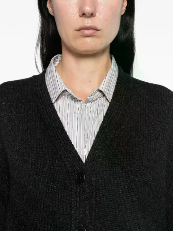 THE ROW Ribbed-knit V-neck Cardigan