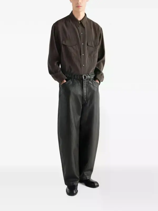 LEMAIRE Oversized Workwear Pants In Coated Denim