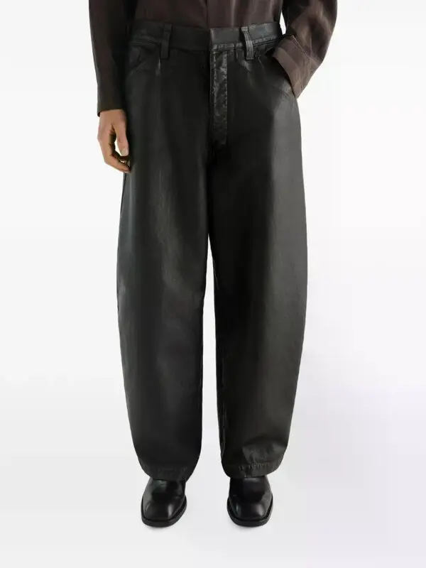 LEMAIRE Oversized Workwear Pants In Coated Denim
