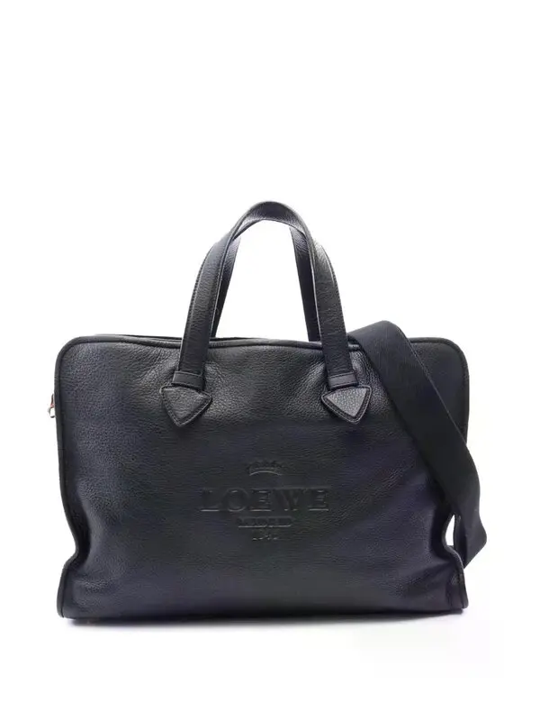 Loewe 2010-2026 Leather Business Bag - Black
