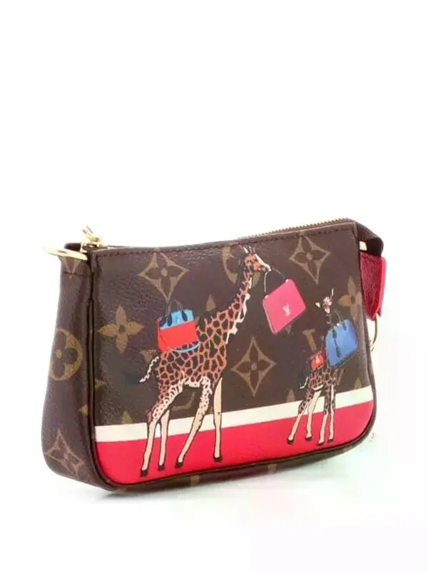 LOUIS VUITTON Pochette Accessoires Limited Edition Christmas Animation Monogram Canvas Mini Shoulder Bag - Brown