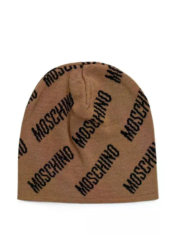 Moschino Logo-print Beanie Hat - Brown