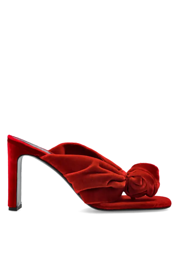 ROTATE BY BIRGER CHRISTENSEN Velvet Heeled Mules - Red
