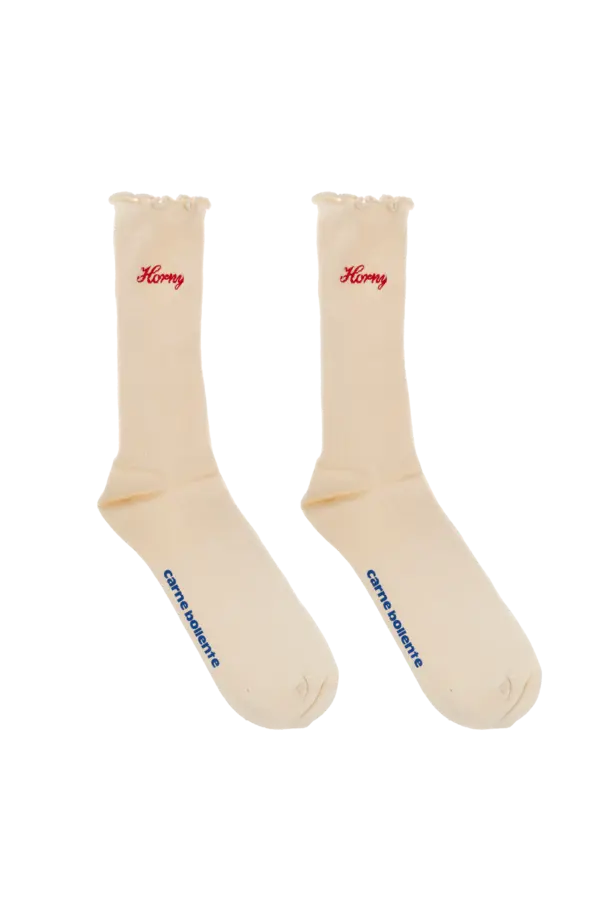 CARNE BOLLENTE Cotton Socks With Embroidered Logo