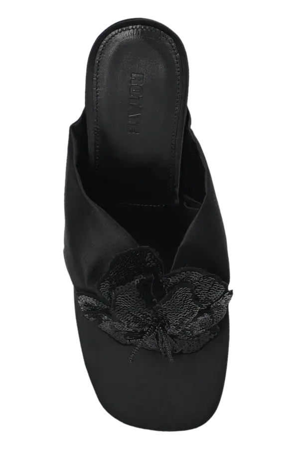 ROTATE BY BIRGER CHRISTENSEN Satin Heeled Mules
