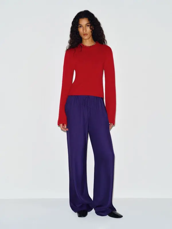 REFORMATION Ashley Regenerative Wool Crew Sweater - Red