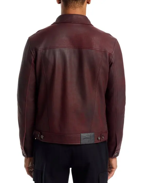 John Varvatos Andrew Leather Trucker Jacket