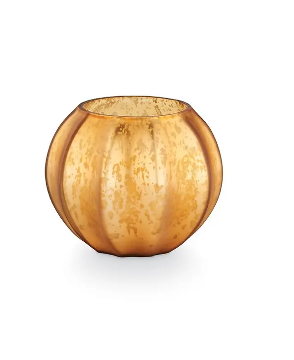 ILLUME Noble Holiday Collection, Woodfire, Mercury Pumpkin Candle, 8.6 Oz - Orange