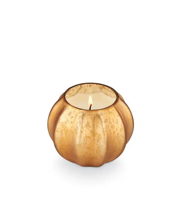 ILLUME Noble Holiday Collection, Woodfire, Mercury Pumpkin Candle, 8.6 Oz