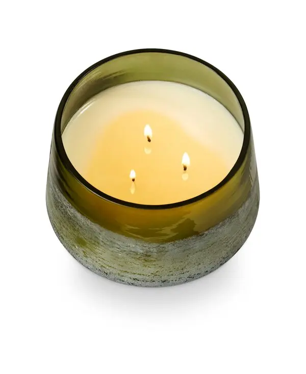 ILLUME Large Baltic Glass Candle, Balsam & Cedar, 31.4 Oz