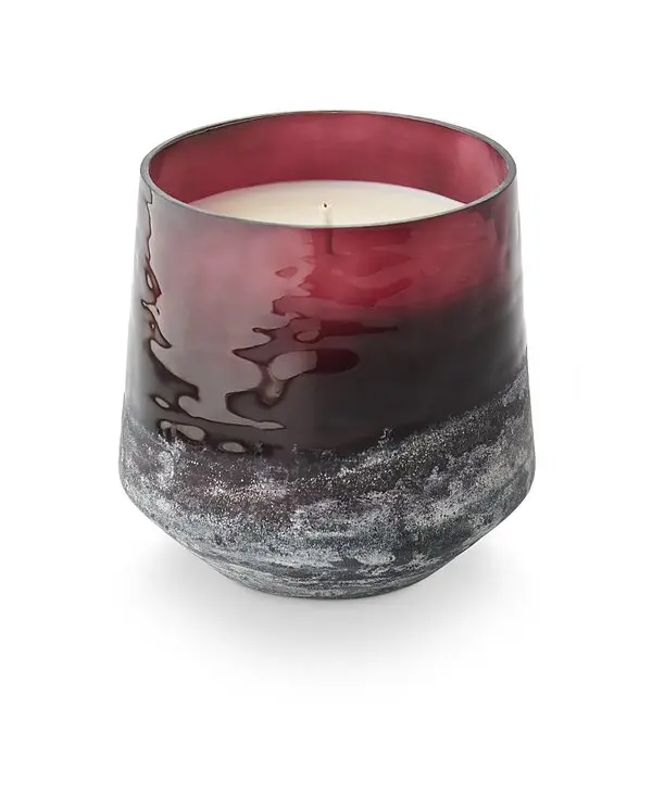 ILLUME Beautifully Done Oleander Oak Baltic Glass Candle, 13 Oz - Red