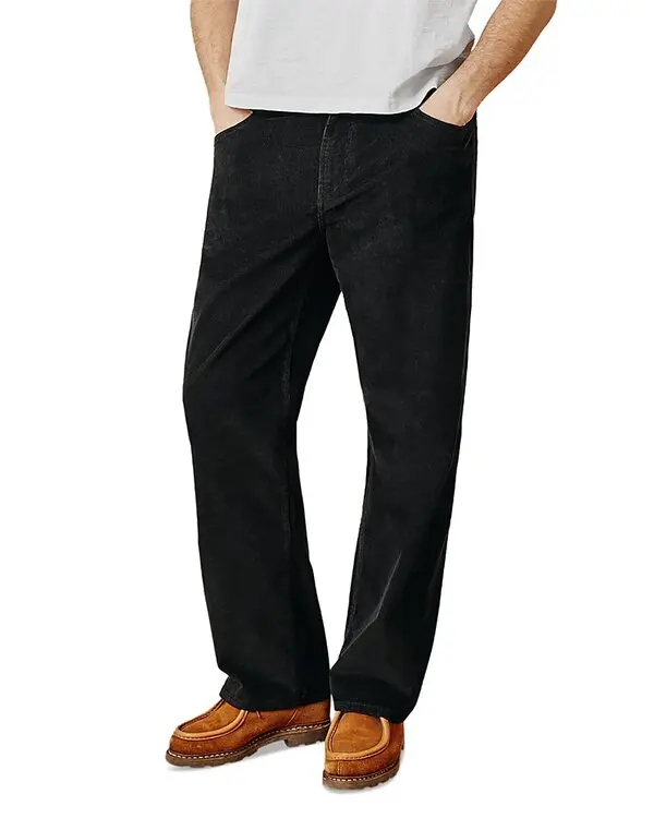 CORRIDOR Relaxed Fit Stretch Cotton Cord Jeans - Black